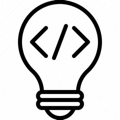 code lightbulb programming developer ideas creative icon