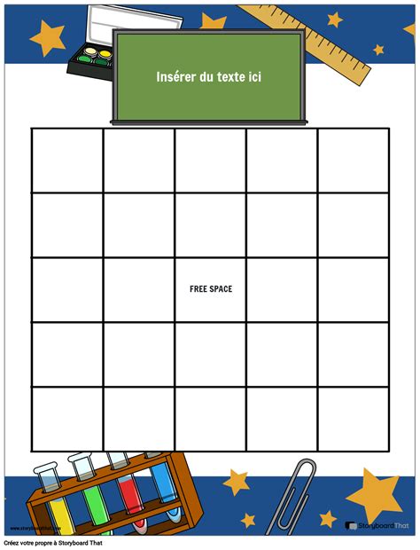 Carte De Bingo Personnalisée Pour Salle De Classe