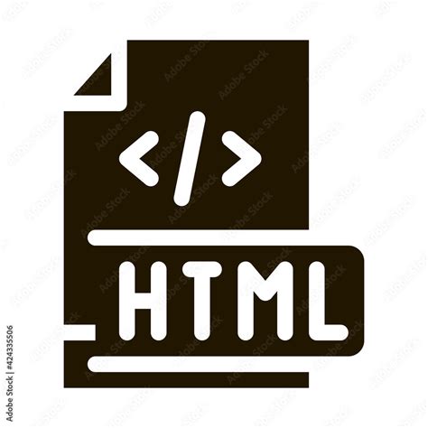 Front End Html Code Glyph Icon Vector Front End Html Code Sign Isolated Symbol Illustration