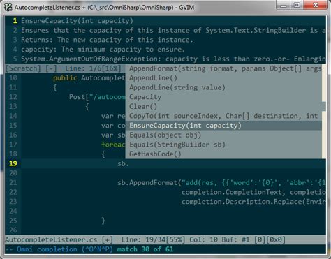 GitHub Osyo Manga Omnisharp Vim Omnicompletion Intellisense For C