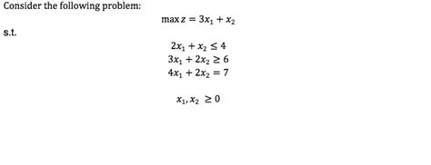Solved Consider The Following Problem St Max Z 3x1 X2 2x1