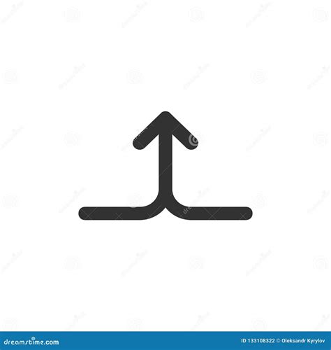 Merge Join Arrows Up Linear Icon Vector Illustration Isolated On White