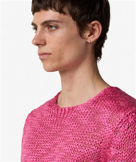 Comme Des Garçons Homme Plus Slub Knit Sweater En Rose Svd
