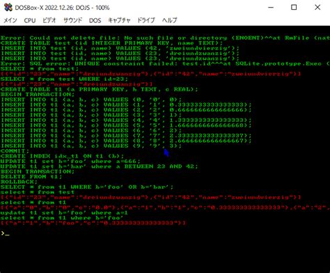 sqlite databases get corrupted when created on win10 using dosbox x