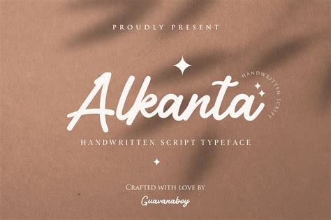 alkanta modern brush script style font design cuts