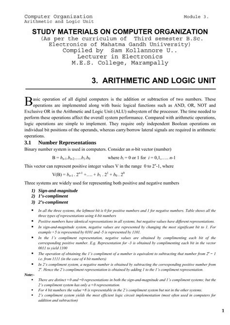 pdf 3 arithmetic and logic unit electronics