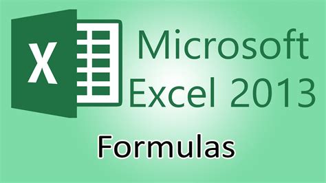 Microsoft Excel 2013 Tutorial Formulas Youtube