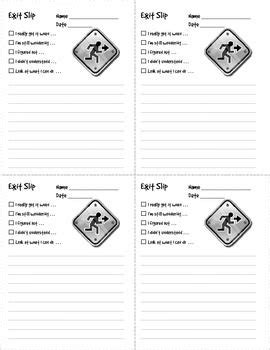 Exit Slip With Check Boxes For I Really Got It When I M Still