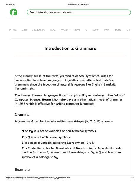 TOC Grammars Intro Theory Of Computation Studocu
