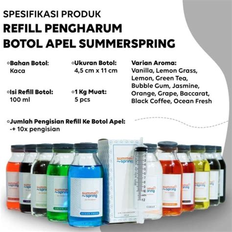 Promo Refill Isi Ulang Parfum Mobil Pengharum Botol Apel Summerspring