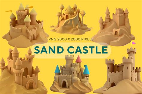 Sand Castle 3d Illustration Clipart Png Gráfico Por Folv · Creative Fabrica