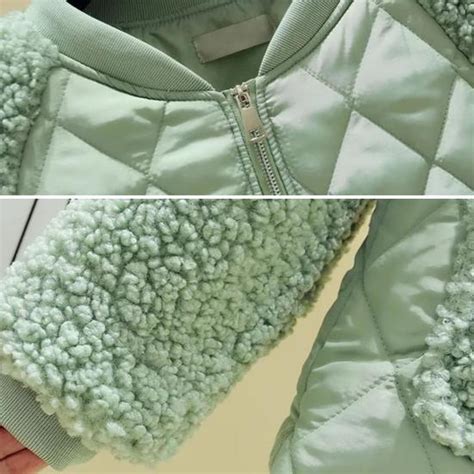 Купити Жіноче осінь зима однотонне коротке бавовняне пальто з довгим рукавом плюшева куртка з