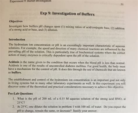 Solved Experiment Buffer Investigation Exp Chegg Com