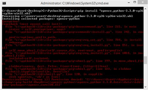 Python Opencv Installing Problems Permission Error Errno Stack Overflow
