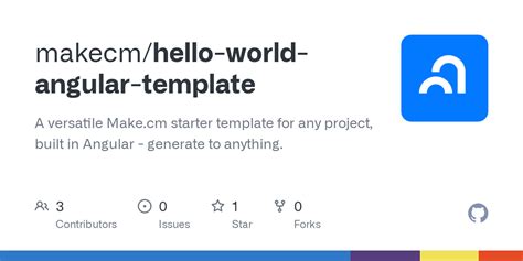 Github Makecmhello World Angular Template A Versatile Makecm