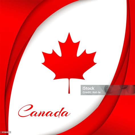 캐나다 깃발 국가 애국적인 상징 빨간색 새틴 물결선 및는 단풍나무 잎 나라 캐나다 애국 배너의 이름 가진 백색 배경에 플래그로 캐나다 데가 휴일에 벡터 이미지 0명에 대한