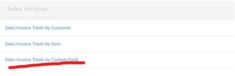 Sales Invoice Totals By Custom Field Manager Forum