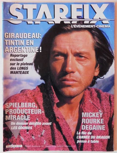 Starfix Magazine N° 31 1985 Bernard Giraudeau Mickey Rourke Spielberg