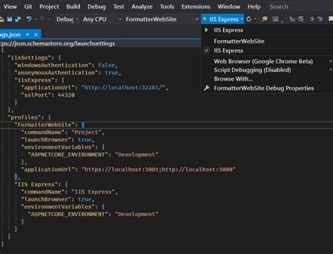 Change Default Server For Samples From IIS Express To Kestrel Issue Dotnet Aspnetcore