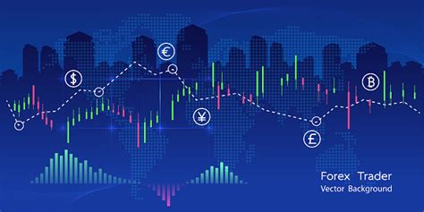 주식 시장 또는 외환 거래 금융 시장에서 촛대 차트벡터 그림 파란색 배경에 개념에 대한 스톡 벡터 아트 및 기타 이미지 개념 개념과 주제 경제 Istock