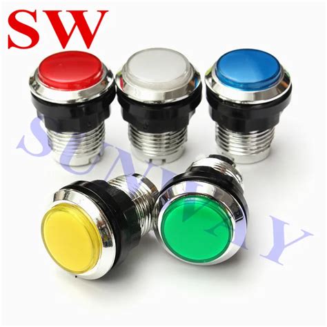 4pcs silver plated illuminated push button arcade machine parts chrome
