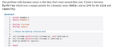 Solved One Problem With Dynamic Arrays Is That They Don T Chegg Com