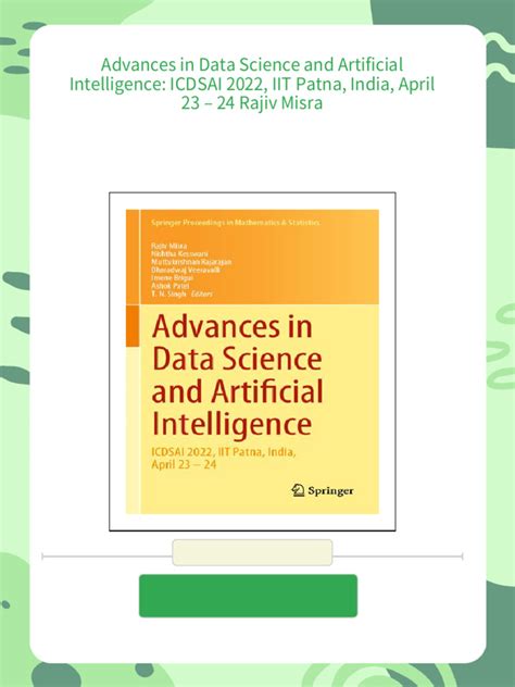 Advances In Data Science And Artificial Intelligence Icdsai 2022 Iit