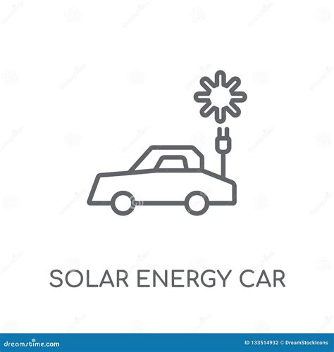 Solar Energy Car Linear Icon Modern Outline Solar Energy Car Lo Stock Vector Illustration Of