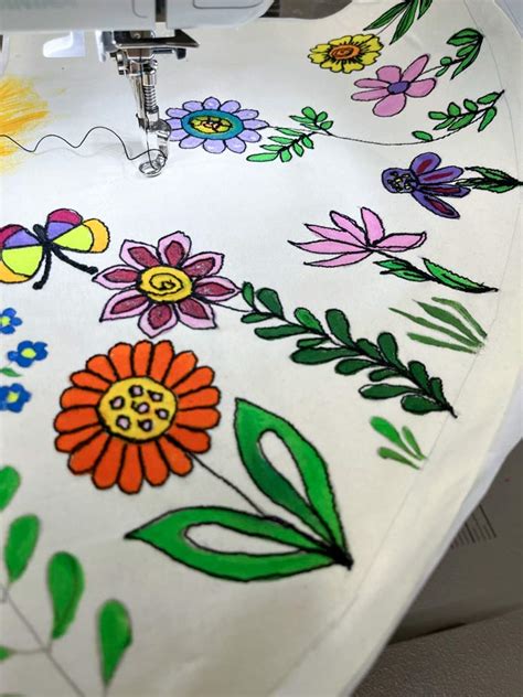 Free Motion Stitching On A Diy Lampshade Cover Part 3 Quiltsocial