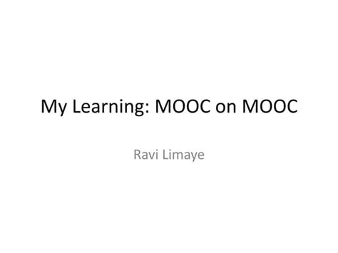 Assignment Mooc On Mooc Ppt