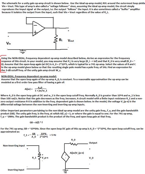 The Schematic For A Unity Gain Op Amp Circuit Is