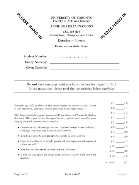 csc108 final 2013w pdf pdf matrix mathematics parameter