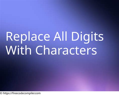 Replace All Digits With Characters