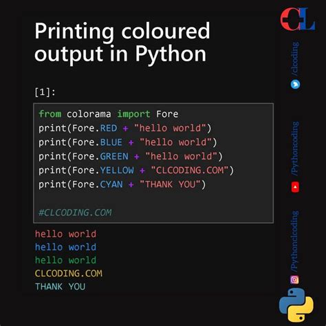 Printing Coloured Output In Python Basic Computer Programming Learn