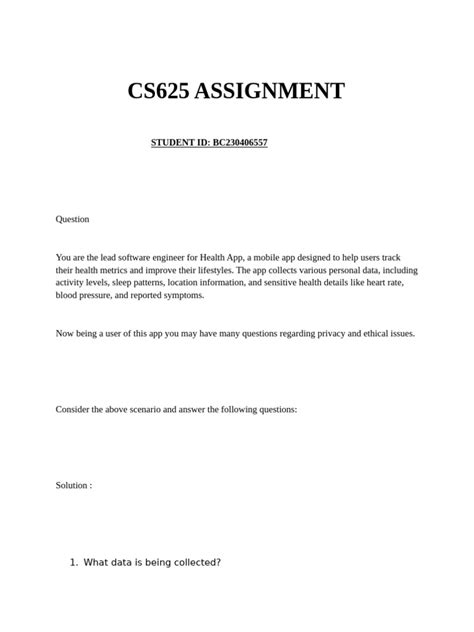 cs625 assignment solution pdf mobile app privacy