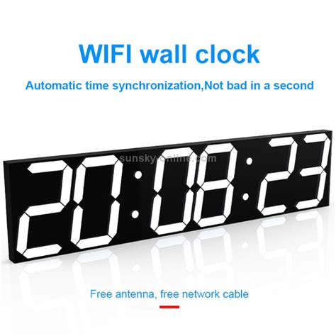 크리에이티브 Led 디지털 벽시계 다기능 Wifi 시계 스타일 6 비트 중공 Wifi 흰색
