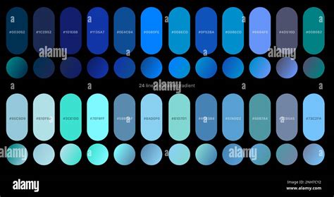 Set Of Blue Gradients Modern Combinations Of Colors And Shades Stock Vector Image And Art Alamy