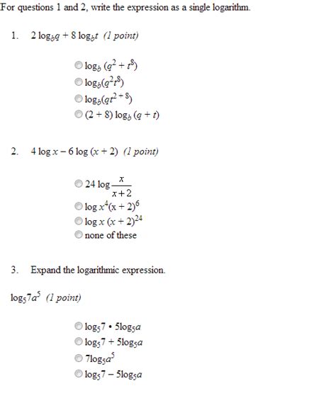 solved for questions 1 and 2 write the expression as a