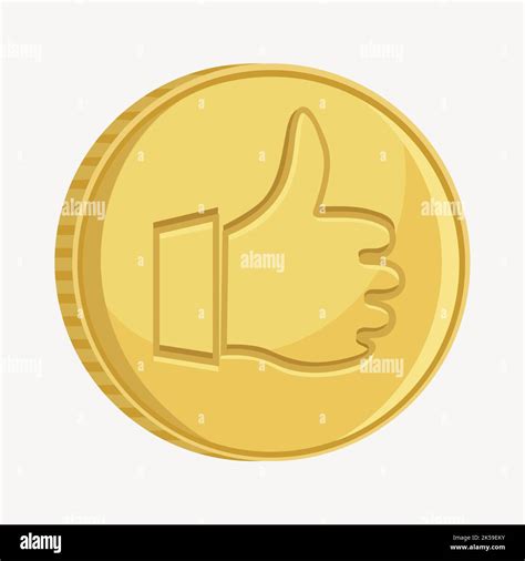 Thumbs Up Coin Clipart Object Illustration Vector Stock Vector Image