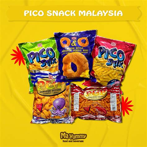 Jual Pico 5 Varian 220gr Snack Malaysia Snack Jadul Pico Stix Cheese Rings Sotong Ayam