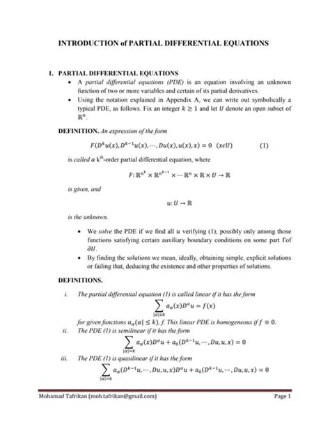 Introduction Of Partial Differential Equations Pdf