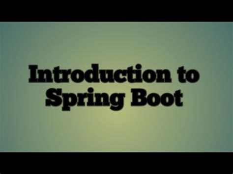 Introduction To Spring Boot YouTube