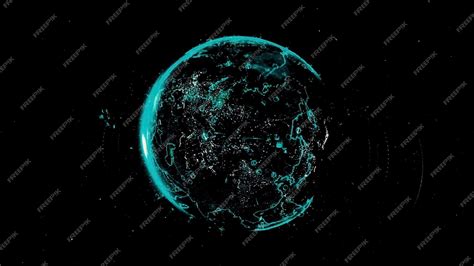 Premium Photo Abstract Animation Of Digital Earth Globe Rotating With