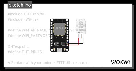 Share ESP32 DHT22 Ke IFTTT Webhooks Wokwi ESP32 STM32 Arduino Simulator