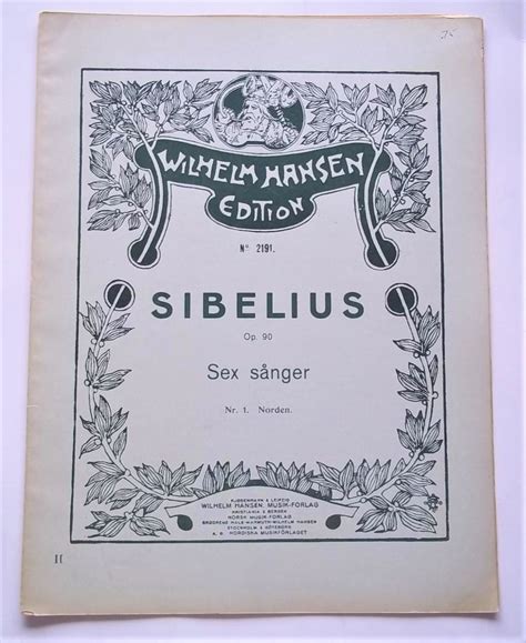 Sex Sanger Op 90 Nr 1 Norden Der Norden Wilhelm Hansen Edition No