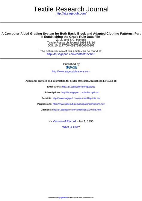 Pdf A Computer Aided Grading System For Both Basic Block And Adapted