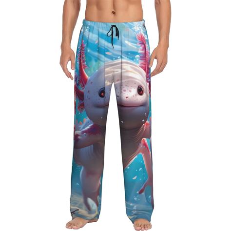 Fuzoiu Cute Underwater Axolotl Print Mens Pajama Pantslounge Pants