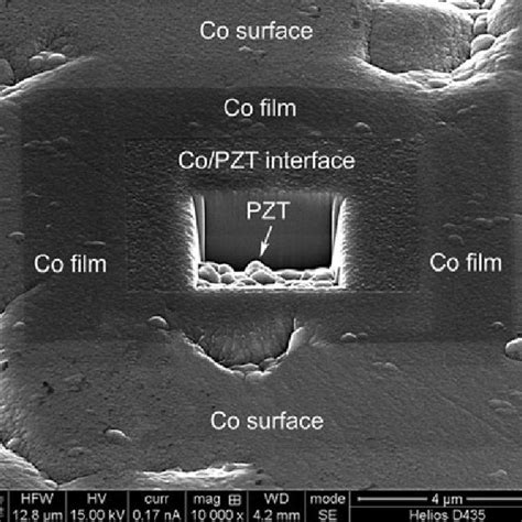 Fib Cross Section Micrograph Of Co 2 μmpzt 80 μmco 2 μm