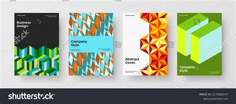 simple mosaic tiles leaflet template composition stock vector royalty