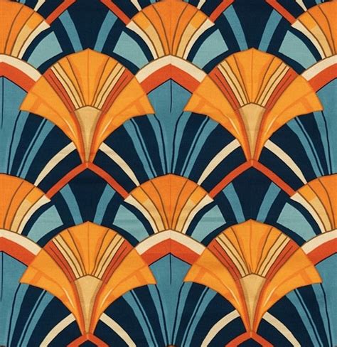 Premium Ai Image A Close Up Of A Colorful Pattern Of Fan Shaped Shapes Generative Ai